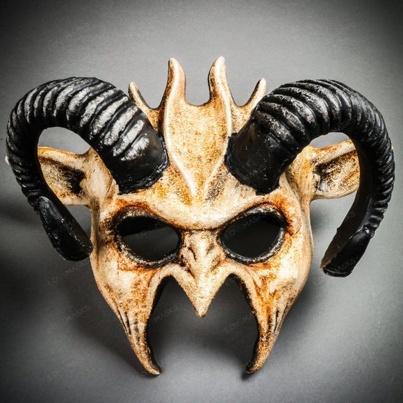 ILOVEMASKS | Accessories | Stone White Demon Devil Satan Halloween ...